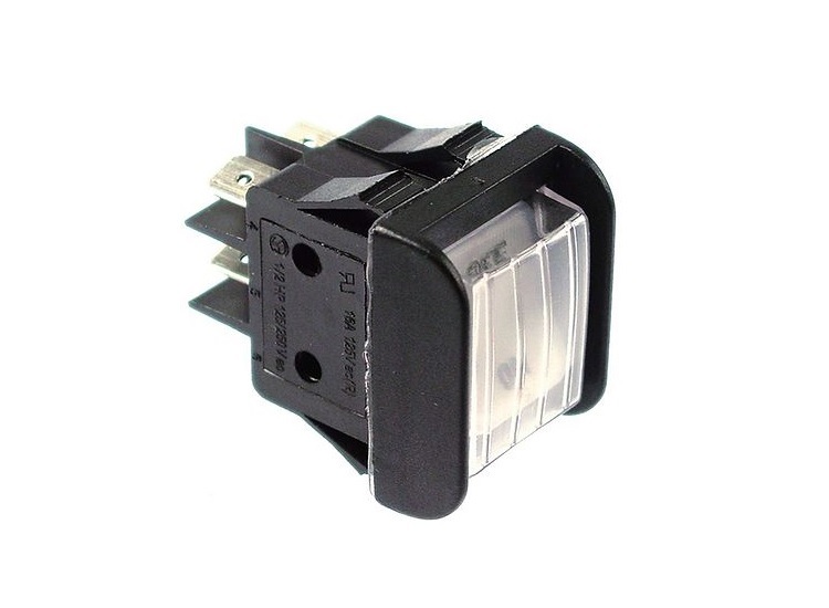 Rocker switch white 0-I 16A/250V